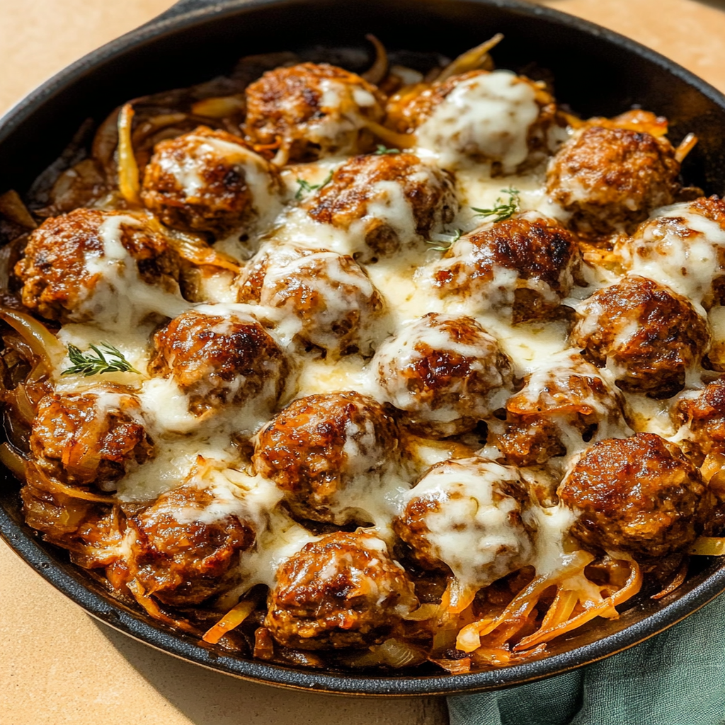 French Onion Meatballs