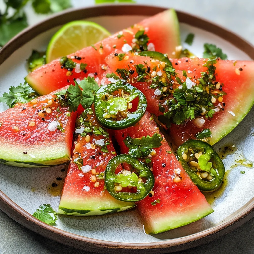 Spicy Watermelon Salad with Cilantro and Lime