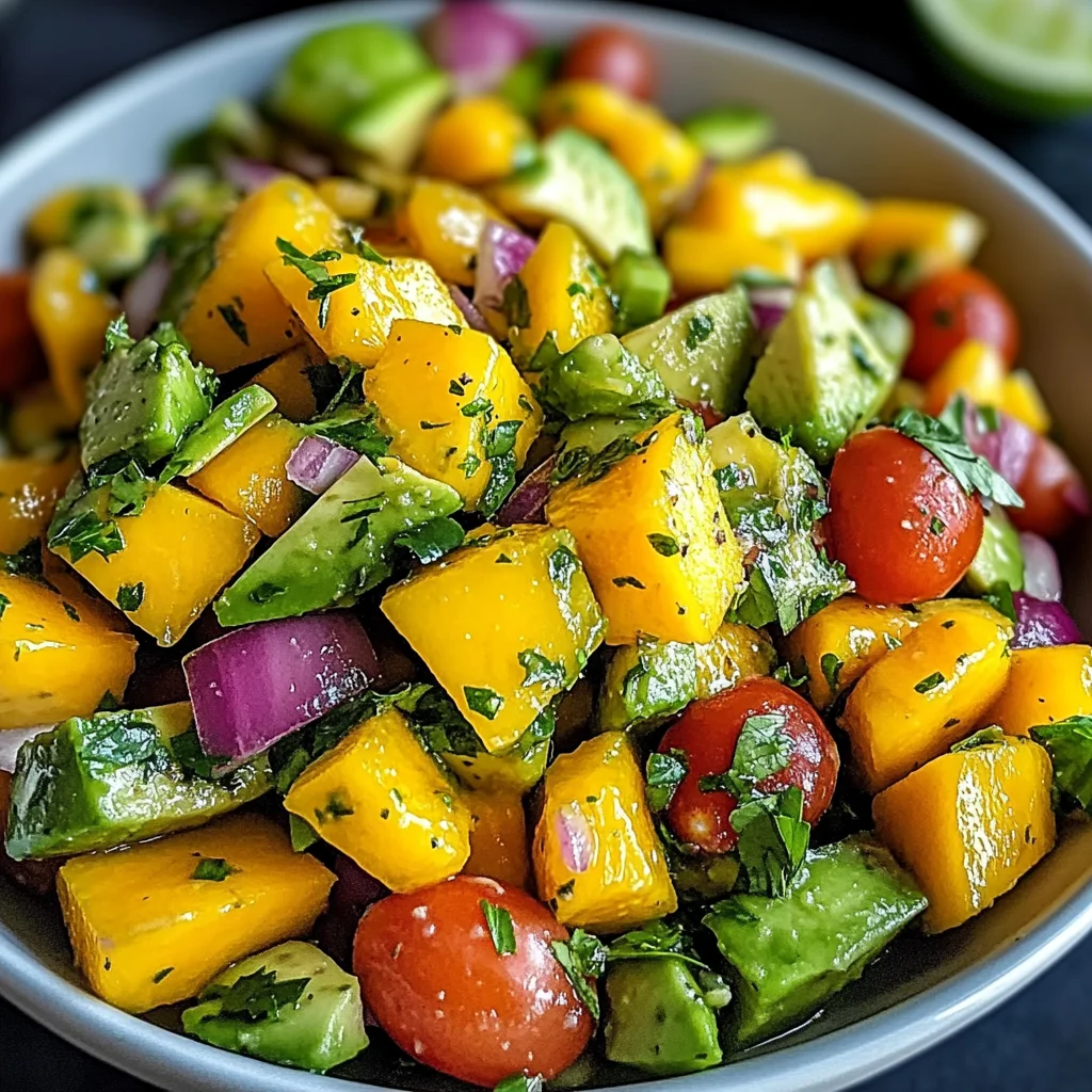 Avocado Mango Salad with a Zesty Lime Dressing