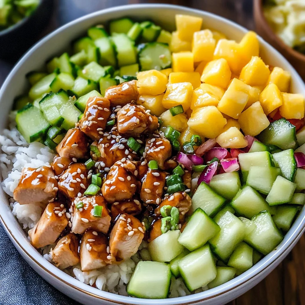 Hawaiian Inspired Chicken Poke Bowl