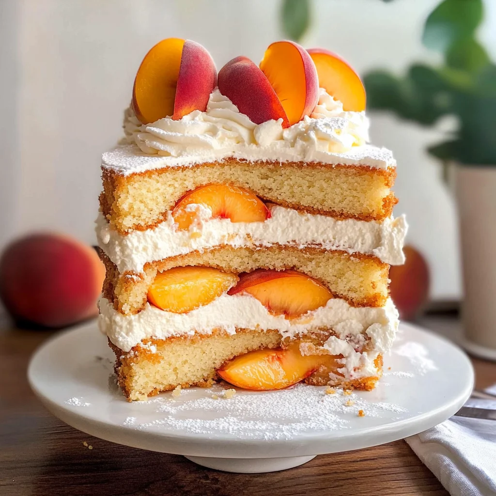 Peaches and Cream Layer Cake
