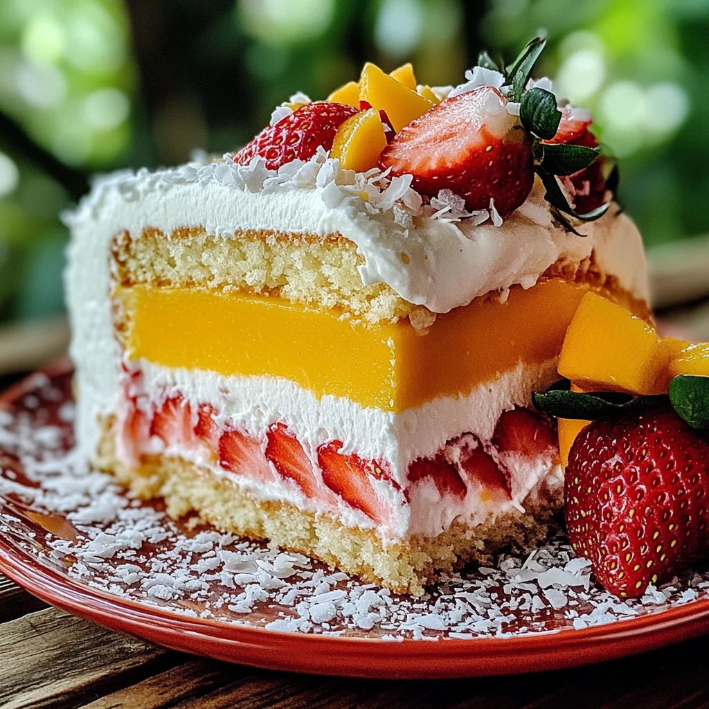 Strawberry Mango Split Cake