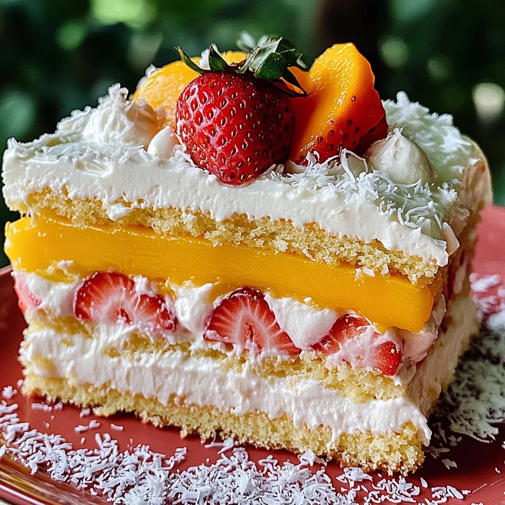 Strawberry Mango Split Cake