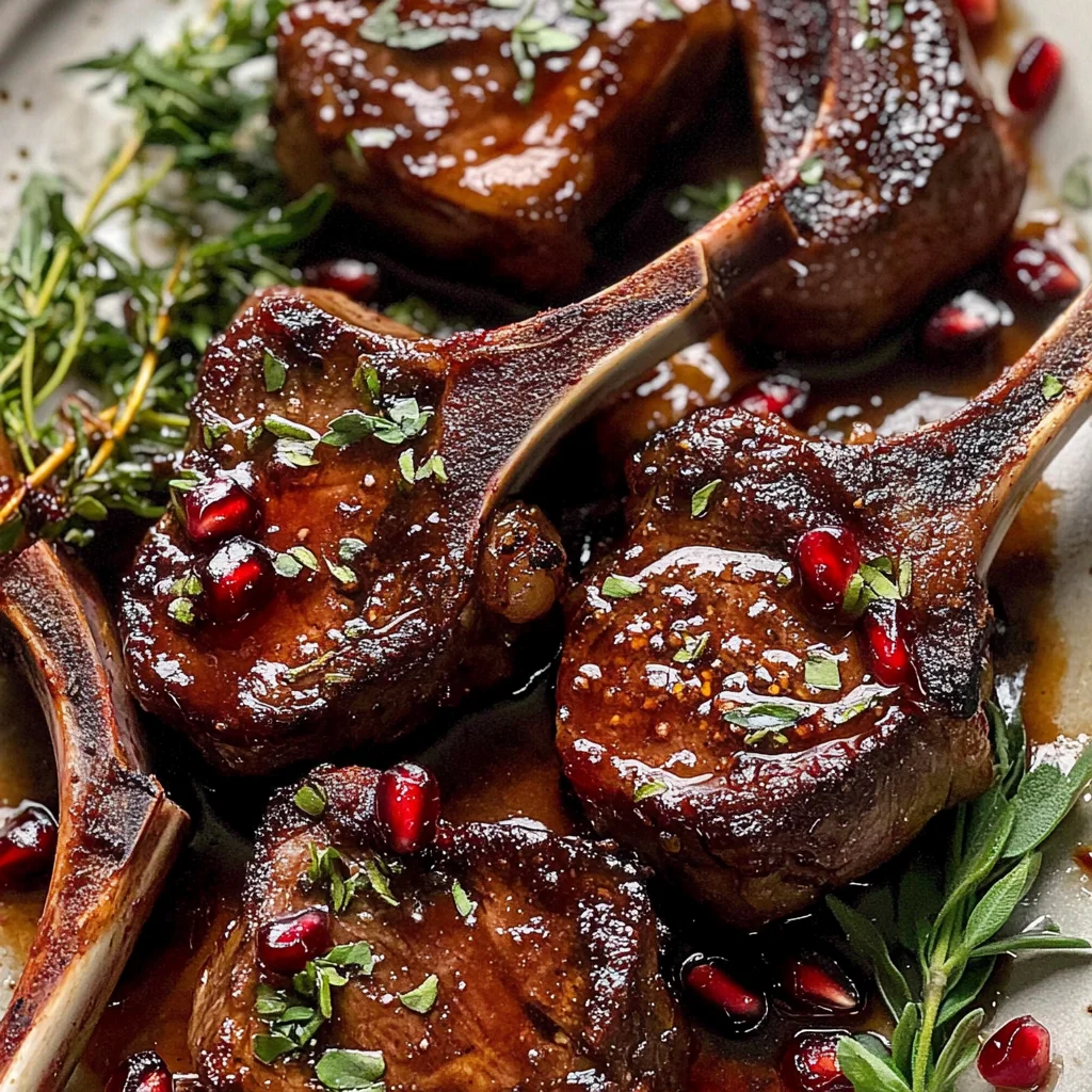 Fancy Pomegranate Lamb Chops